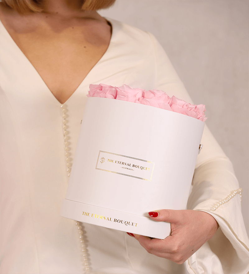 Round Everlasting Rose Box – The Eternal Bouquet
