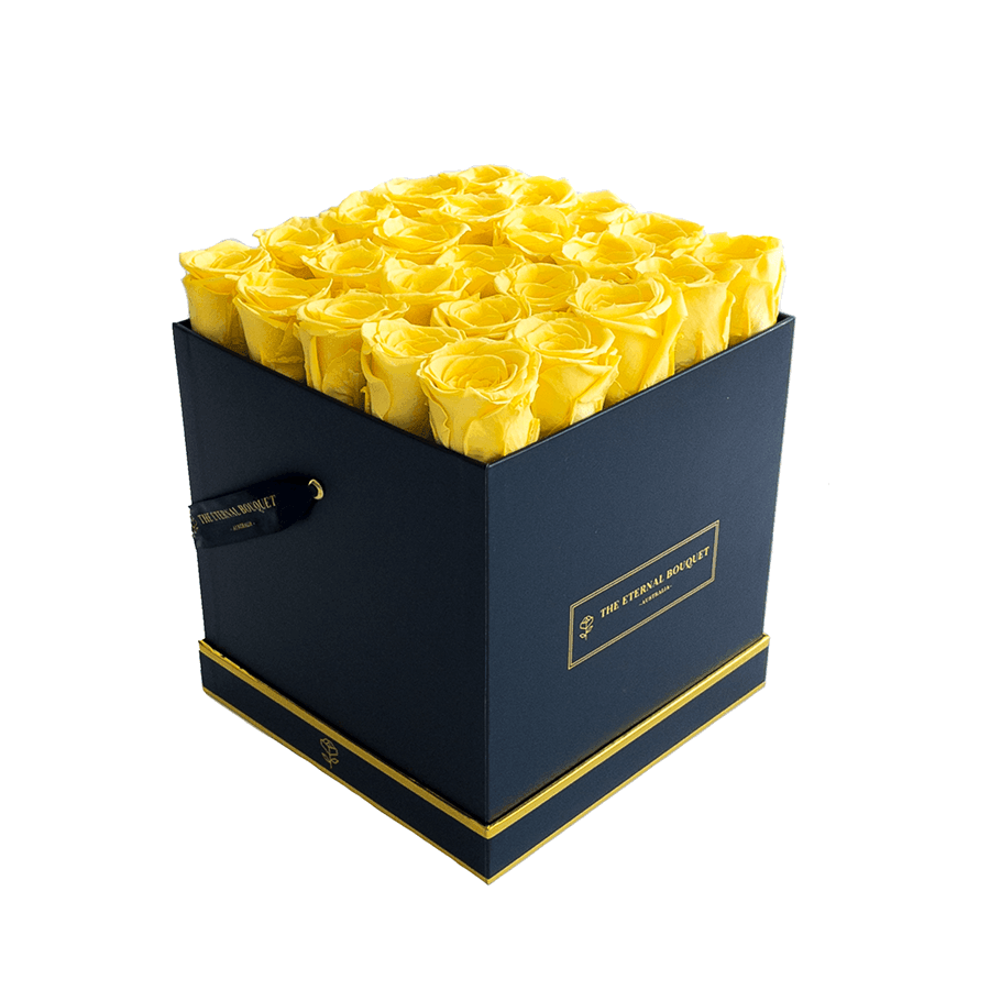Classic Square Rose Box - Yellow – The Eternal Bouquet